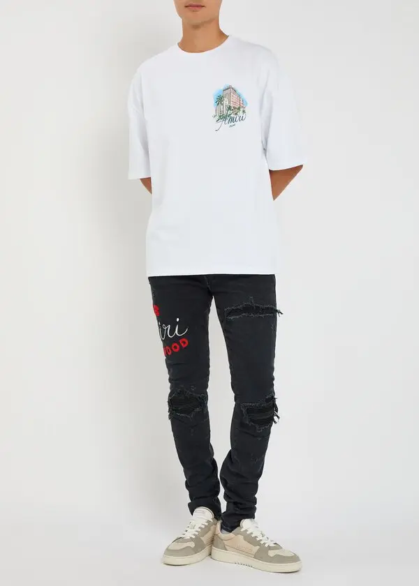 Amiri Appliquéd Skinny Jeans - Black