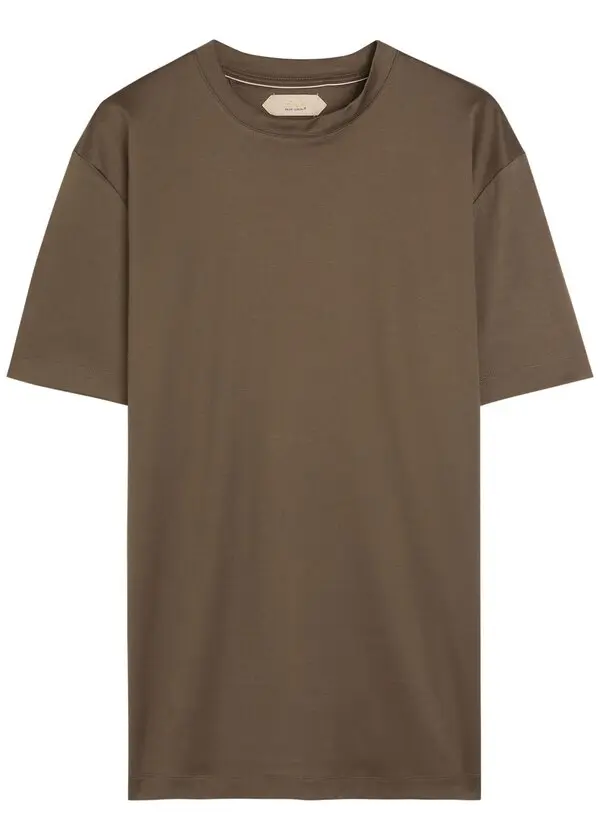 AURELIEN Satin-jersey T-shirt - Taupe