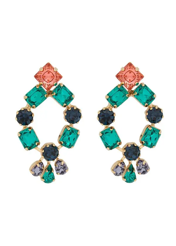 Rosantica Crystal-embellished Drop Earrings - Multicoloured