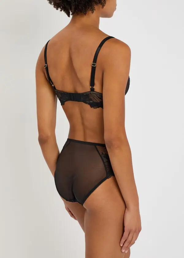 Wacoal Vivid Attraction Tulle Briefs - Black