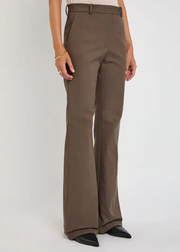 JOSEPH Tafira Flared-leg Trousers - Brown Light
