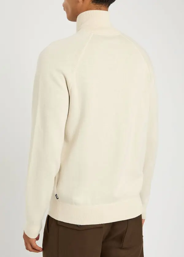 BOSS Fine-knit Cotton And Wool-blend Jacket