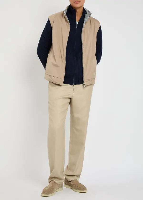 AURELIEN Reversible Shell And Cotton-blend Gilet
