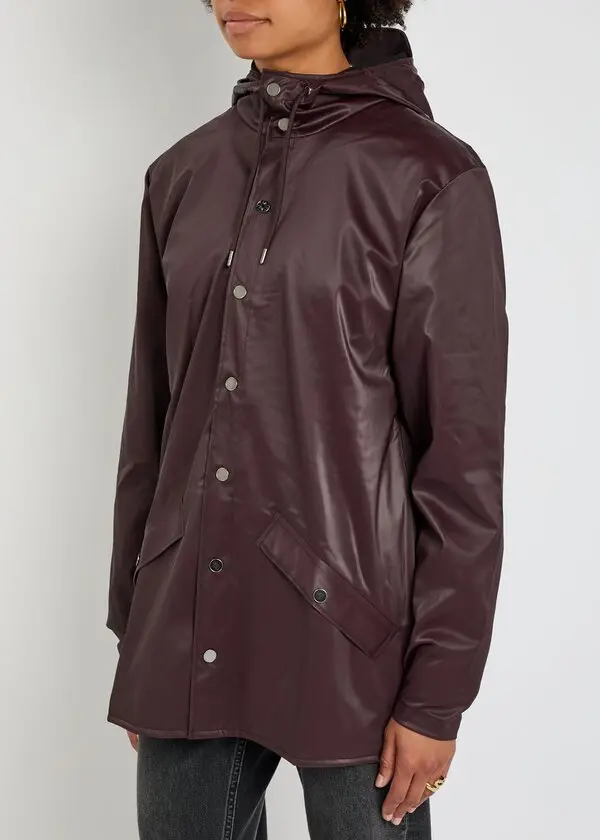 Rains W3 Hooded Waterproof Jacket - Burgundy