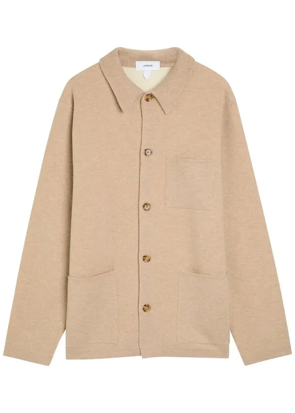 LARDINI Melange Wool Designer Overshirt
