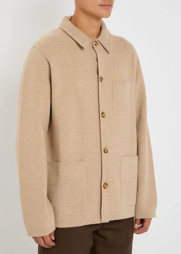 LARDINI Melange Wool Designer Overshirt