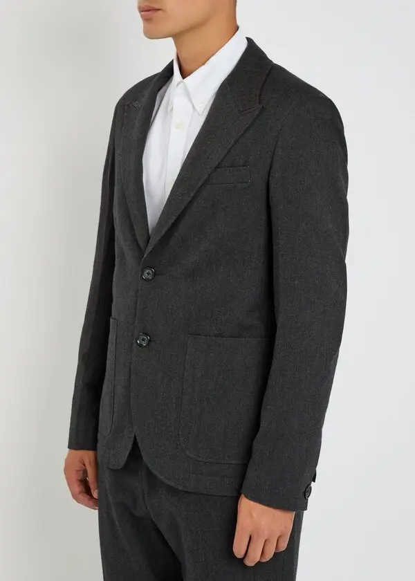 Oliver Peoples Mansfield Herringbone Cotton And Wool-blend Blazer