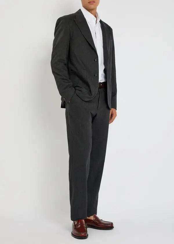 Oliver Peoples Mansfield Herringbone Cotton And Wool-blend Blazer