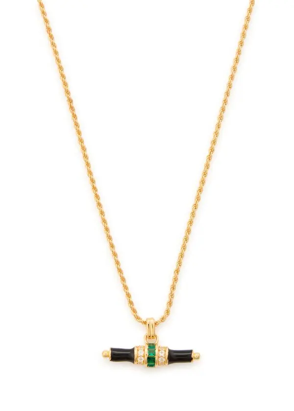 LAURA VANN Bridget Enamelled 18kt Gold Vermeil Necklace - No Colour