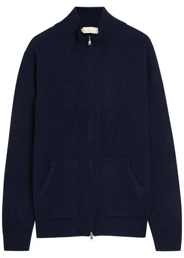 AURELIEN Ribbed Wool And Cashmere-blend Cardigan