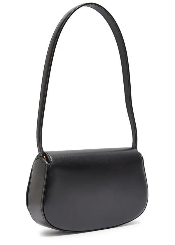 Saint Laurent Demi Lune Leather Shoulder Bag - Black