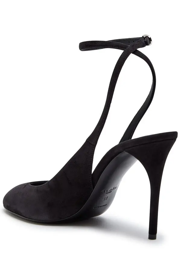 Alaïa Decollete 90 Suede Slingback Pumps - Black