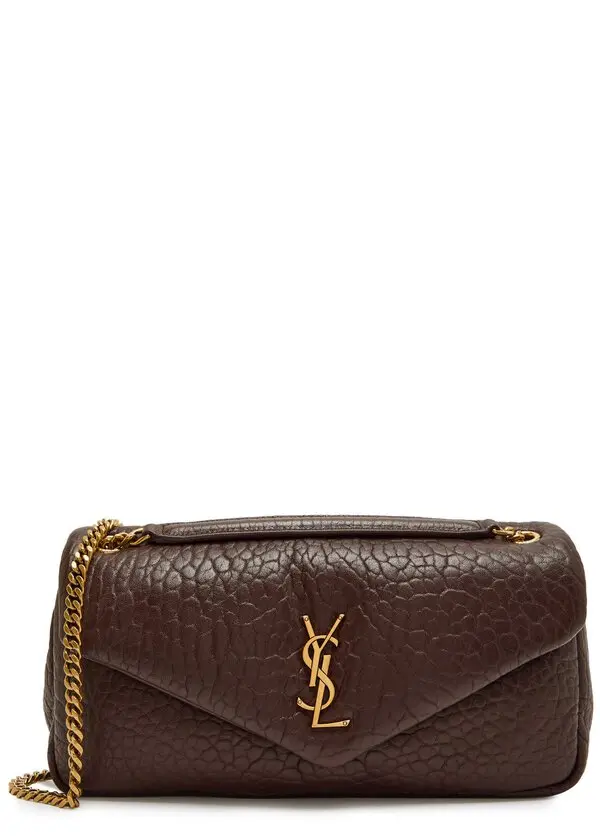 Saint Laurent Calypso Medium Pebbled Leather Shoulder Bag