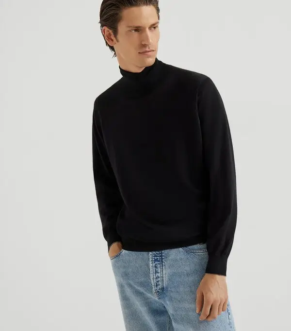 Brunello Cucinelli Silk-cashmere Rollneck Sweatshirt