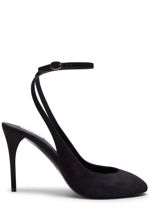 Alaïa Decollete 90 Suede Slingback Pumps - Black