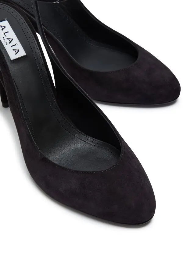 Alaïa Decollete 90 Suede Slingback Pumps - Black