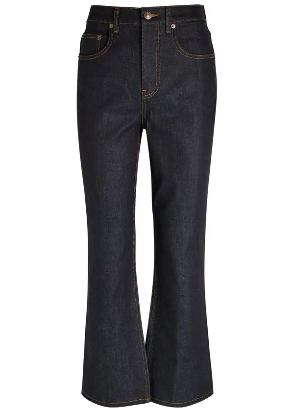 Tory Burch Cropped Flared-leg Jeans