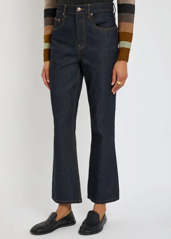 Tory Burch Cropped Flared-leg Jeans