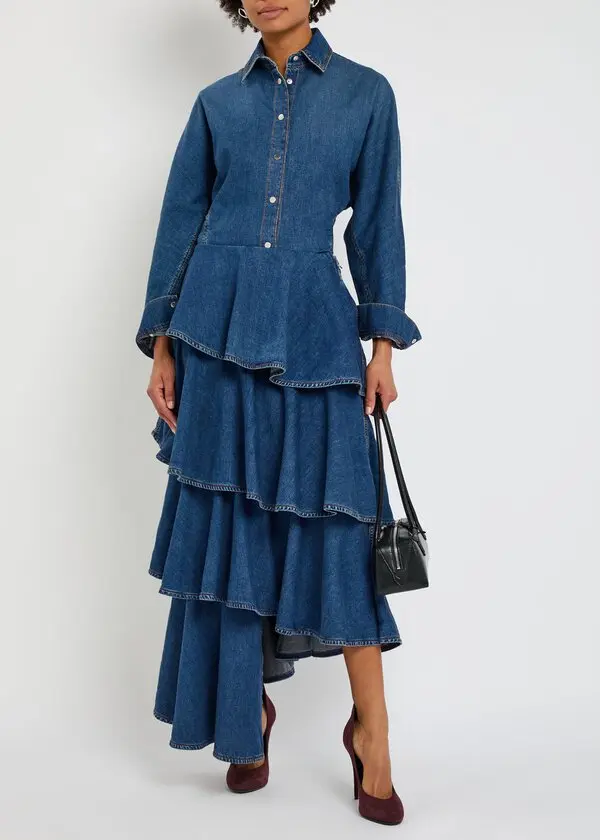 Alaïa Paneled Denim Shirt