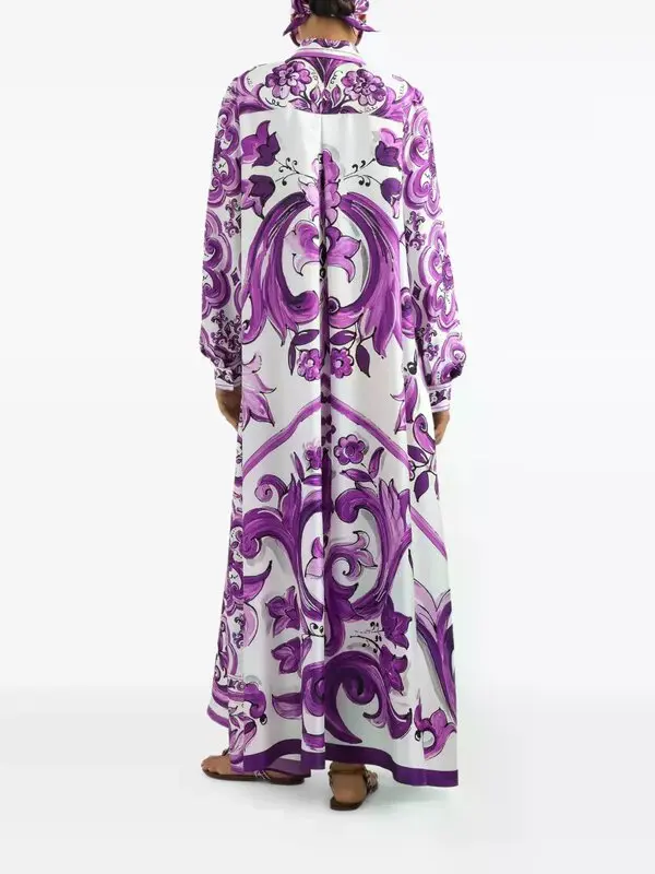 Dolce & Gabbana Maiolica-print Shirt Dress - Purple