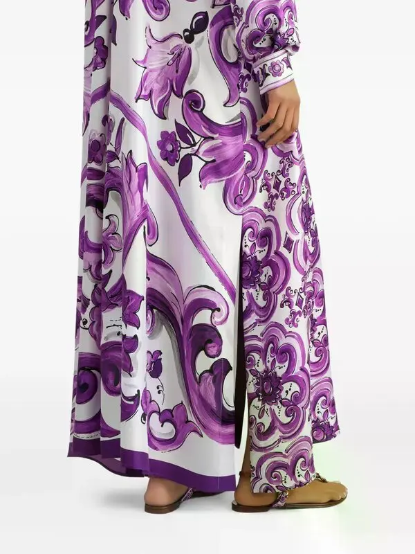 Dolce & Gabbana Maiolica-print Shirt Dress - Purple