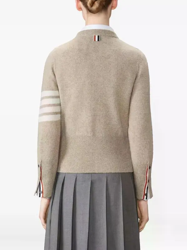 Thom Browne Shetland-wool 4-bar Jersey-stitch Sweater - Neutrals