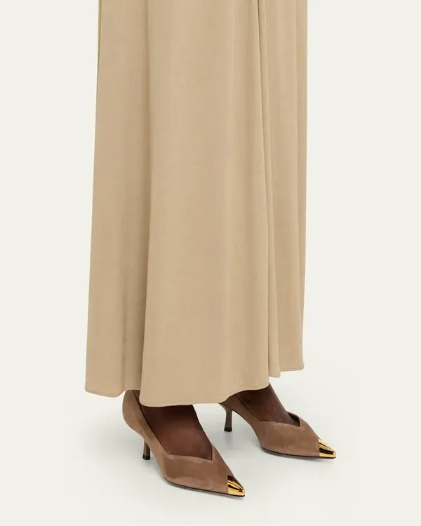GIUSEPPE ZANOTTI Suede Cap-toe Kitten Heel Pumps - Brown