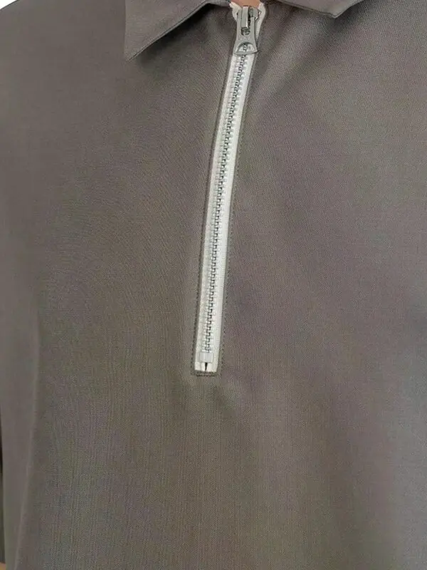 Sacai Zip-front Polo Shirt - Grey