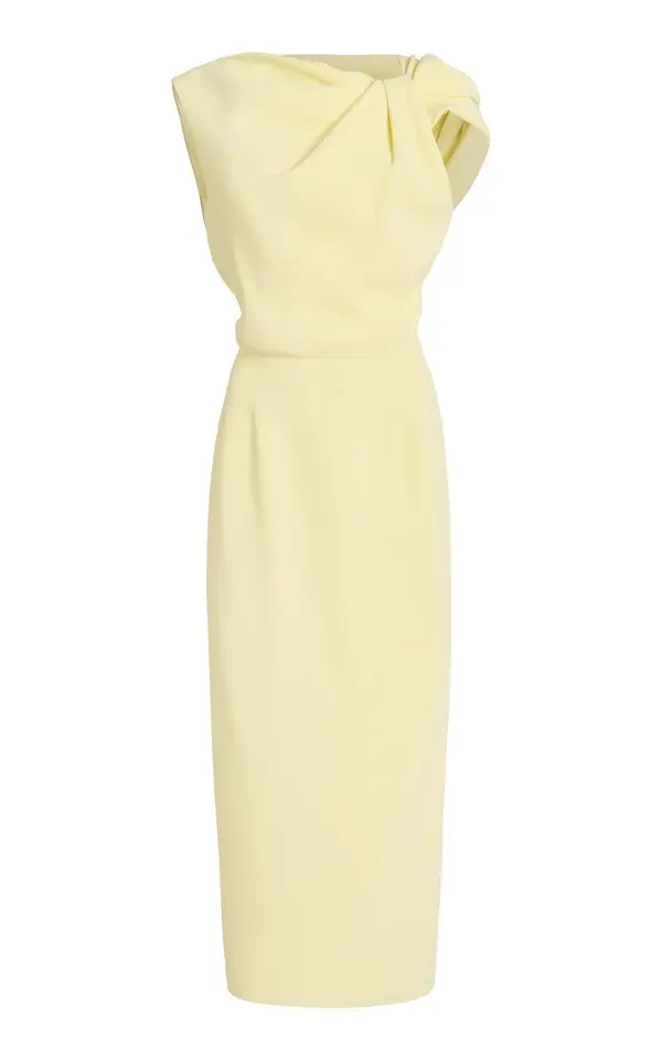 Givenchy Draped Crepe Midi Dress - Yellow