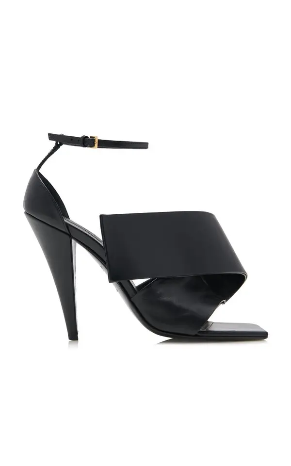 Givenchy Twisted Ribbon Leather Sandals - Black