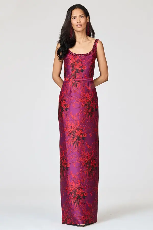 Sachin & Babi Lana Gown - Raspberry Bouquet
