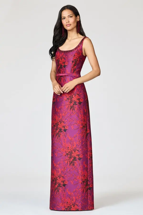 Sachin & Babi Lana Gown - Raspberry Bouquet