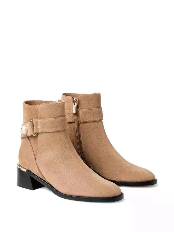 JIMMY CHOO 50mm Noor Embellished Buckle Boots