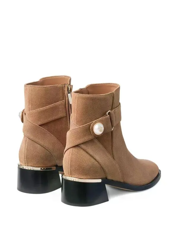 JIMMY CHOO 50mm Noor Embellished Buckle Boots