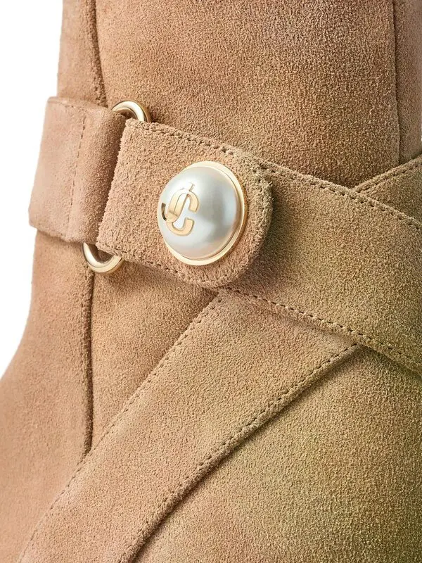 JIMMY CHOO 50mm Noor Embellished Buckle Boots