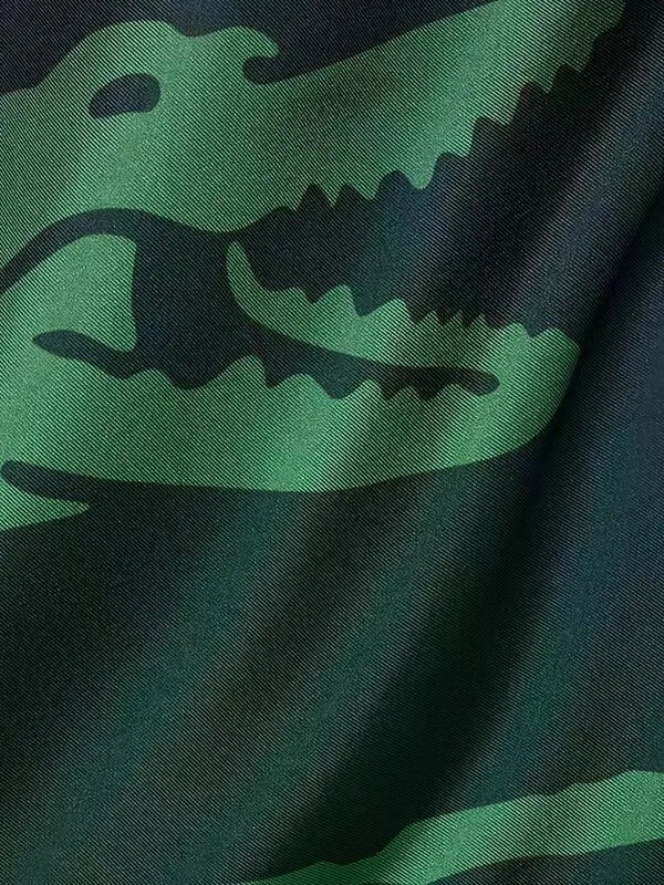 Lacoste Crocodile-print Silk Scarf