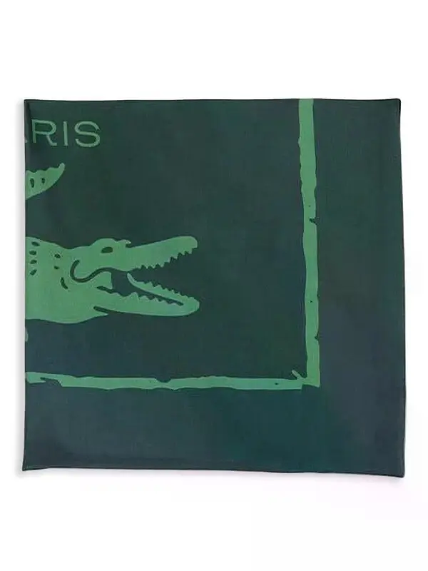 Lacoste Crocodile-print Silk Scarf