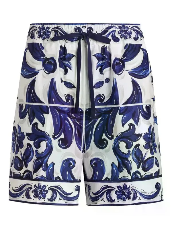 Dolce & Gabbana Majolica-print Drawstring Shorts