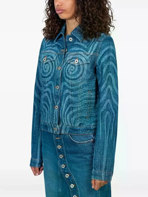 JEAN PAUL GAULTIER Swirl-pattern Denim Jacket