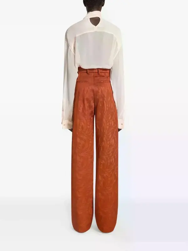 Dries Van Noten Jacquard-swirl Trousers