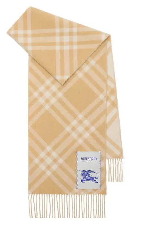 Burberry Bias Check Cashmere Scarf - Sand