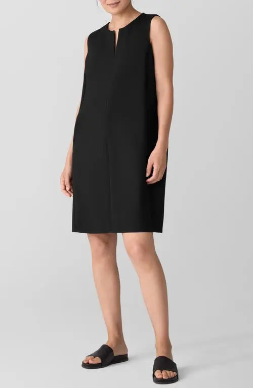 Eileen Fisher Split Neck Shift Dress