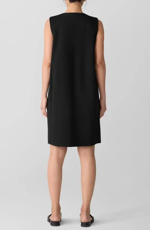 Eileen Fisher Split Neck Shift Dress
