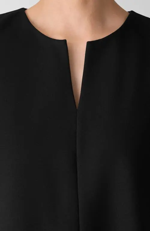 Eileen Fisher Split Neck Shift Dress
