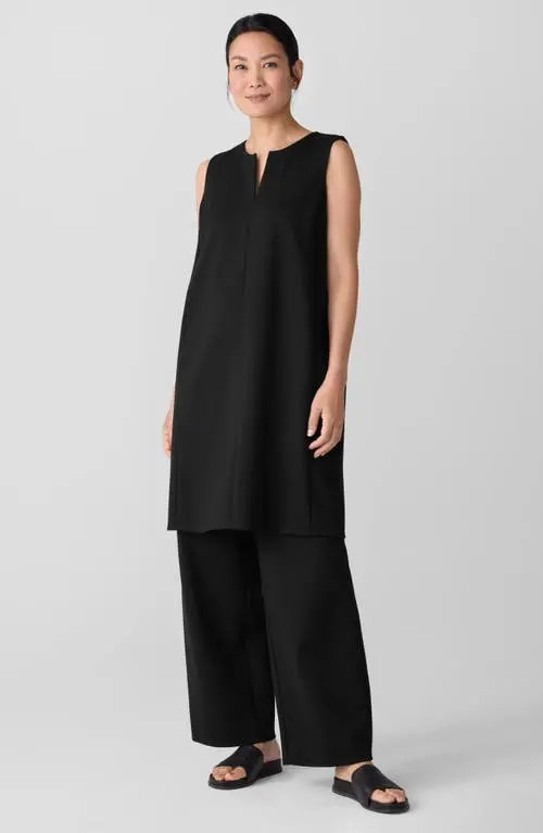 Eileen Fisher Split Neck Shift Dress