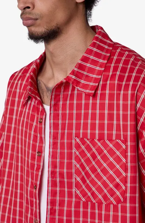 Mnml Stripe Crispy Poplin Short Sleeve Button-up Shirt