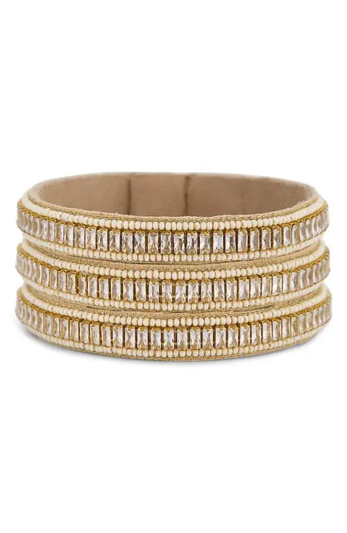 Deepa Gurnani Alonsina Beaded Statement Bracelet - Ivory