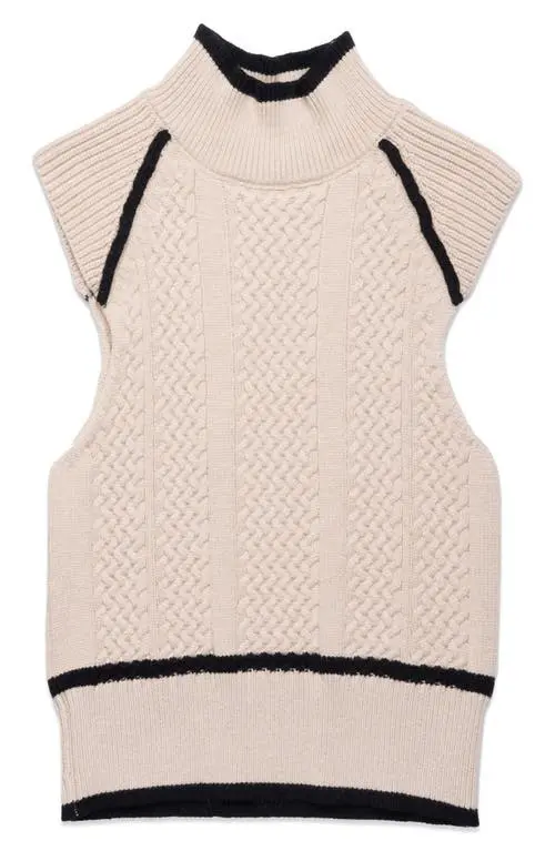 Deluc Mixed-stitch Knit Vest - Ecru Melange With Black