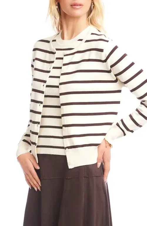 Karen Kane Striped Cardigan - Cream