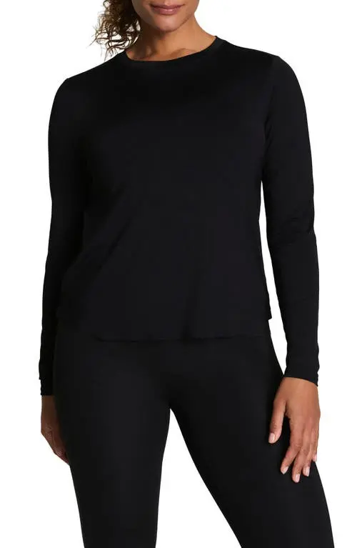 Spanx Get Moving Long Sleeve Top - Very Black